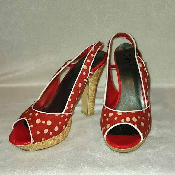 Y-Not | Shoes | Ynot Red And White Polka Dot Platform Pumps | Poshmark